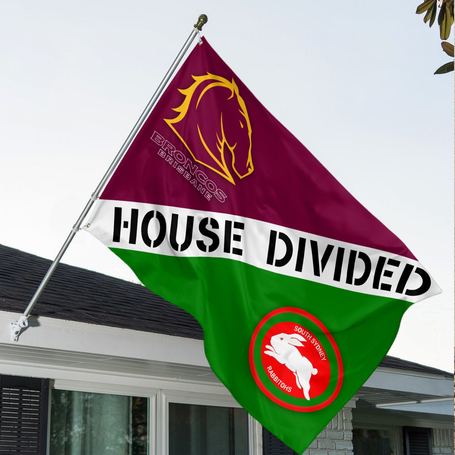 1. House Divided Custom House Flag v2 | Any league, Any Team - YourGearsNow