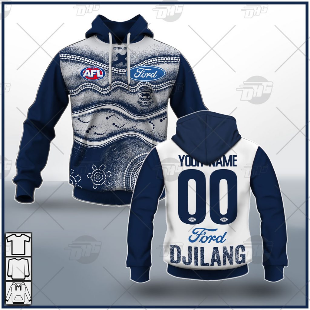 Custom-made AFL Geelong Cats 2021 Authentic Indigenous Men Guernsey ...