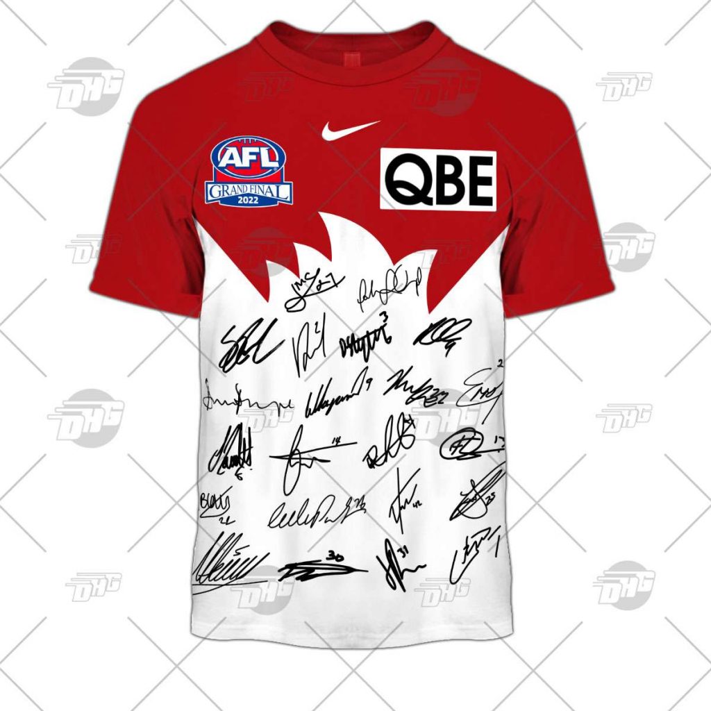 Personalised AFL 2022 Sydney Swans Grand Final Team Signatures Guernsey ...