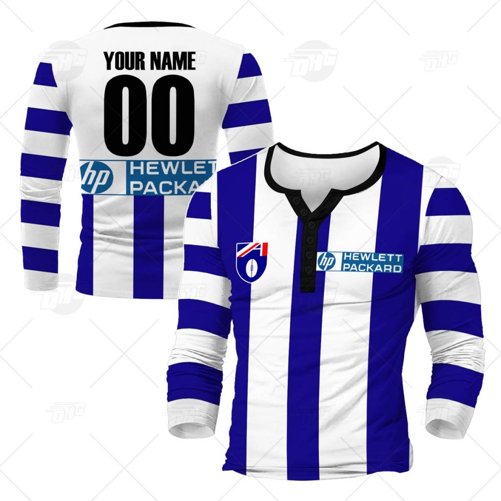 Personalised North Melbourne Football Club Vintage Retro AFL Henley ...