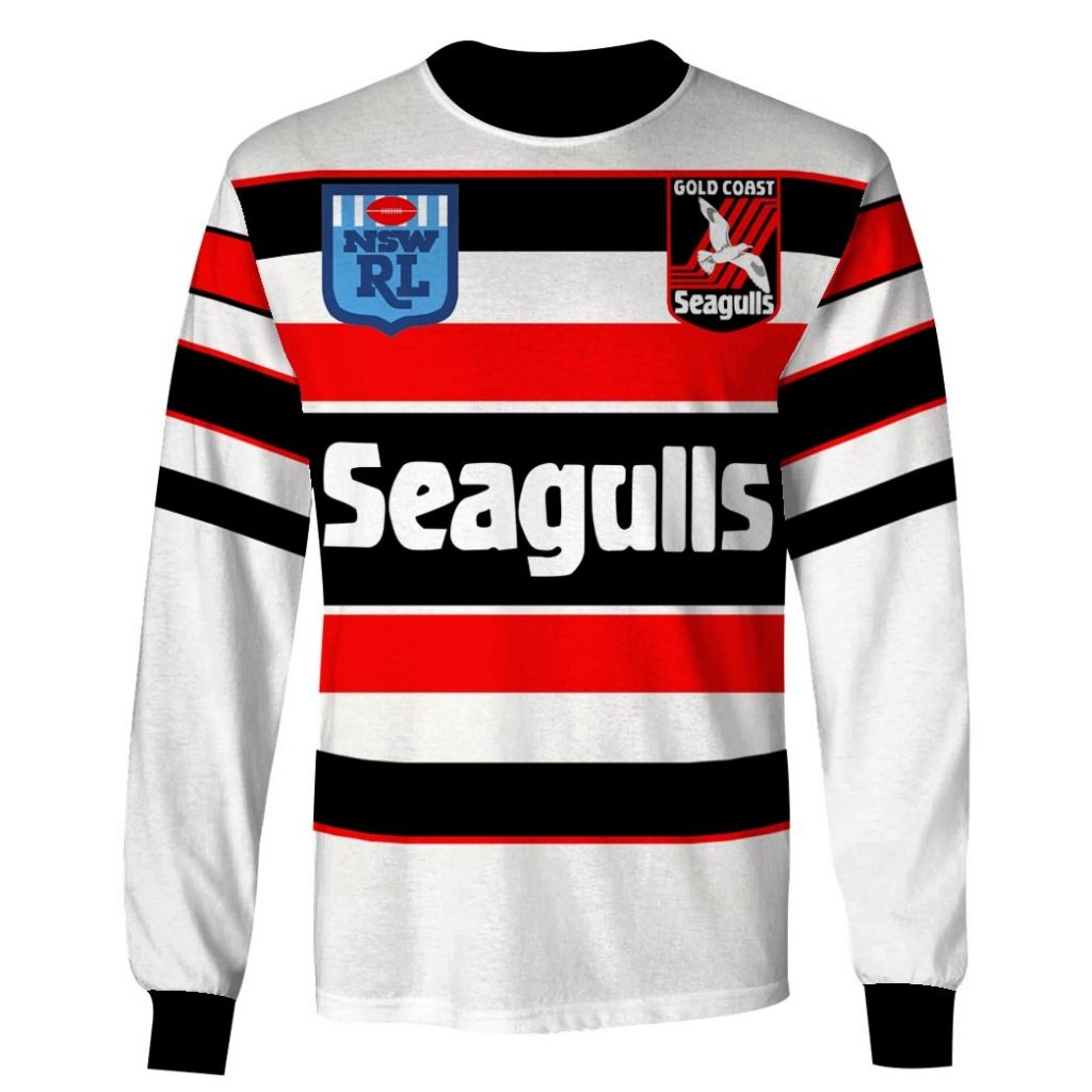 Personalized Gold Coast Seagulls 90s Away Jersey Vintage NSWRL / NRL ...