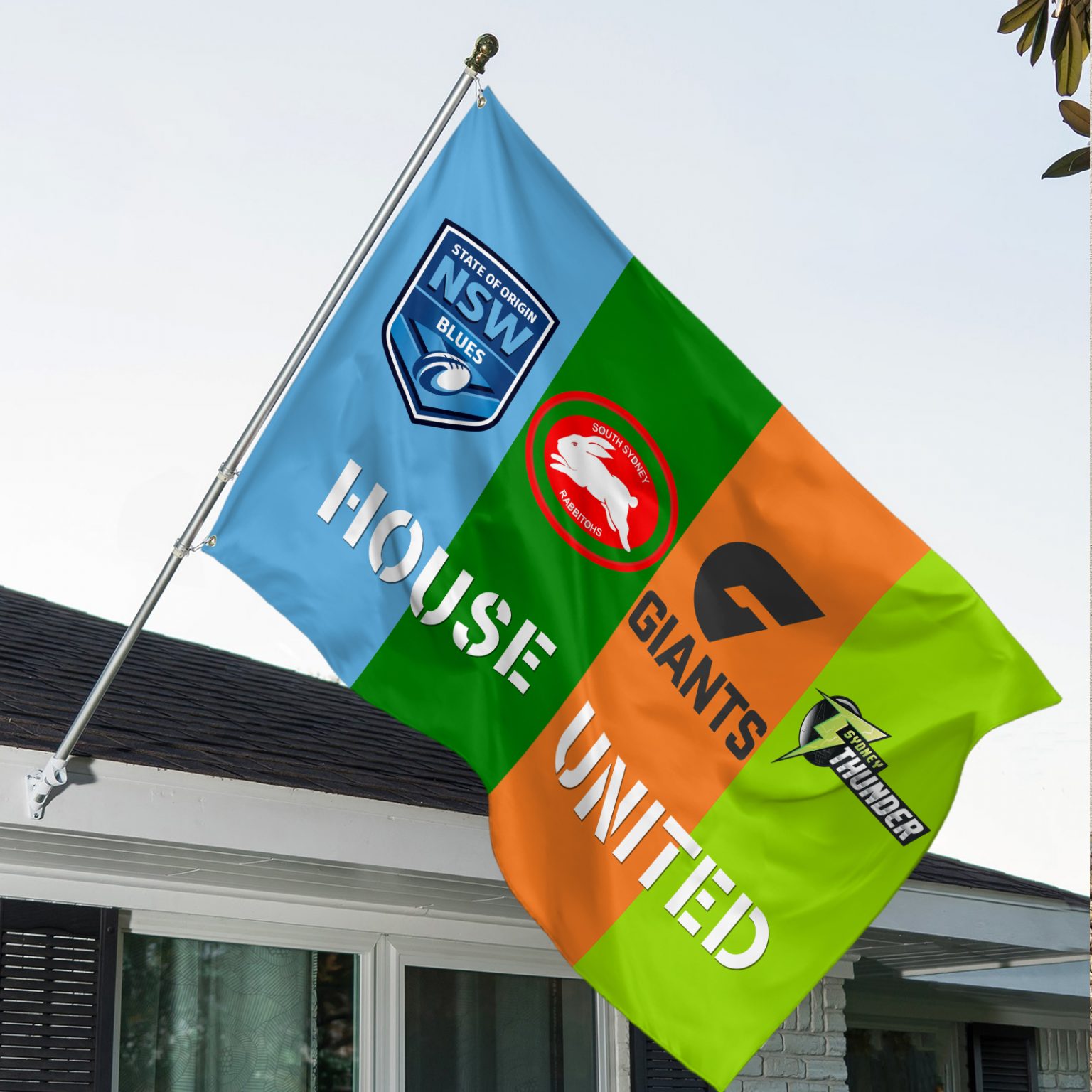 2. House United Custom House Flag v4 | Any league, Any Team - YourGearsNow