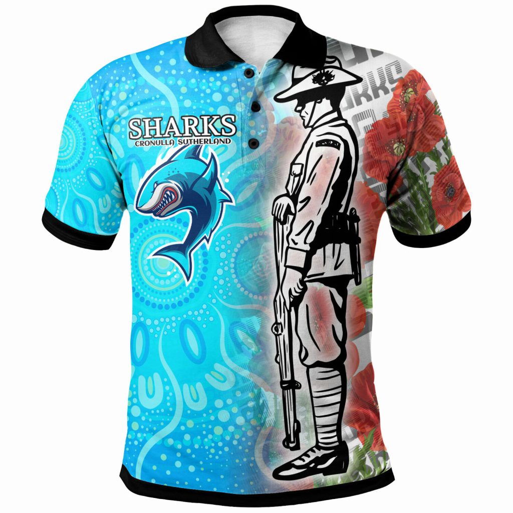 Sharks Rugby Polo Shirt - Custom Anzac Sharks Sport Polo Shirt ...