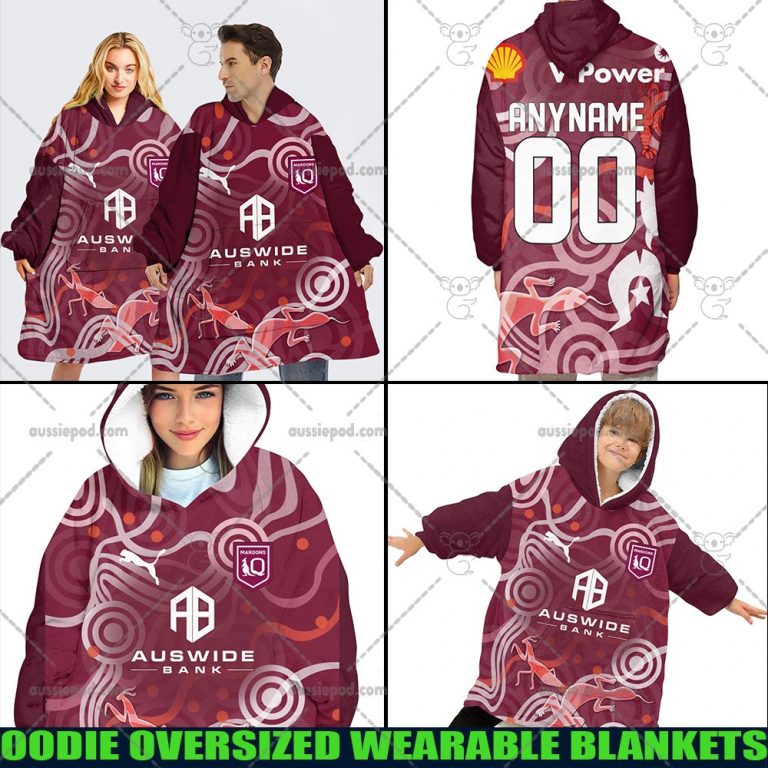 1.Queensland Maroons OODIE | INDIGENOUS JERSEY 2023 | PERSONALIZED ...